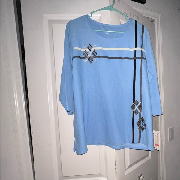 Allison Daley | Sweaters | Allison Daley Light Blue Sweater With Grey ...